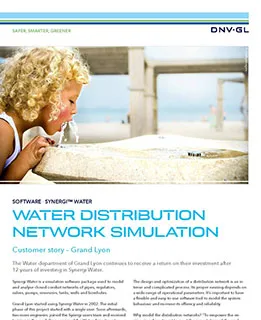 Water distribution network simulation with Synergi Liquid for Grand Lyon